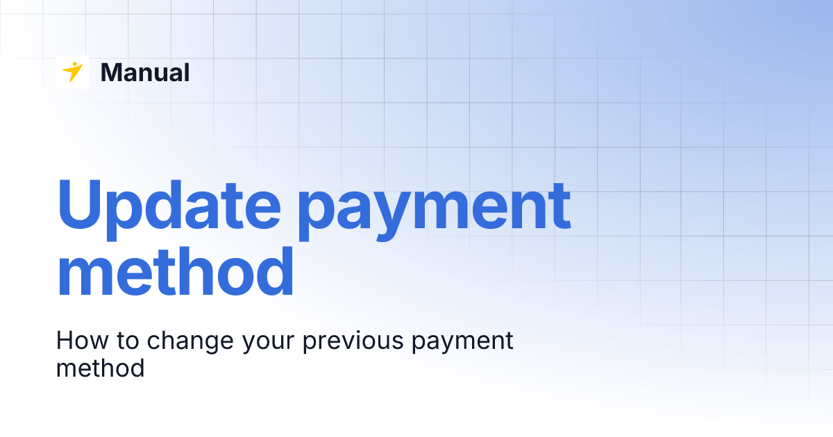 Update payment method | Manual